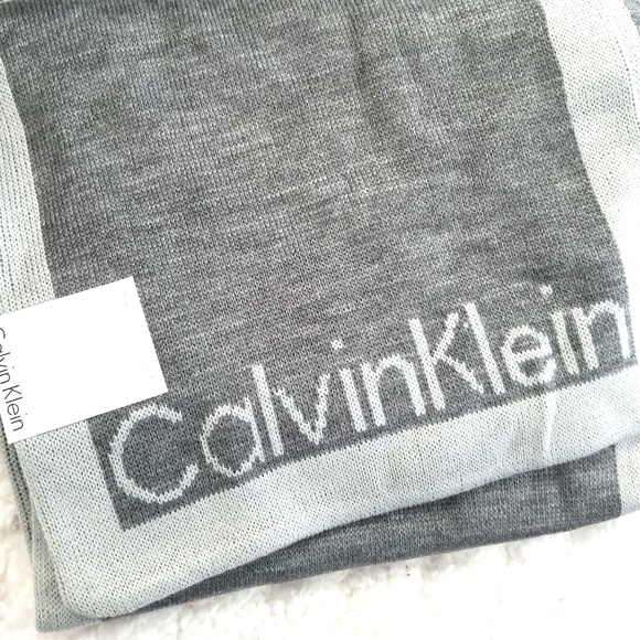 Calvin Klein | Accessories | Calvin Klein Grey Nwt Reversible Muffler ...
